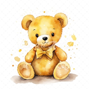20 High-quality Yellow Teddy Bear Clipart - Yellow Teddy Bear Digital ...