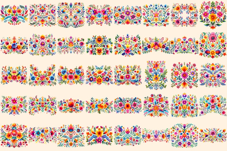 Mexican Watercolor Clipart Bundle – Otomi PNG Images (digital Download ...