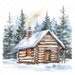 20 High-quality Snowy Log Cabin Clipart Snowy Log Cabin Digital ...