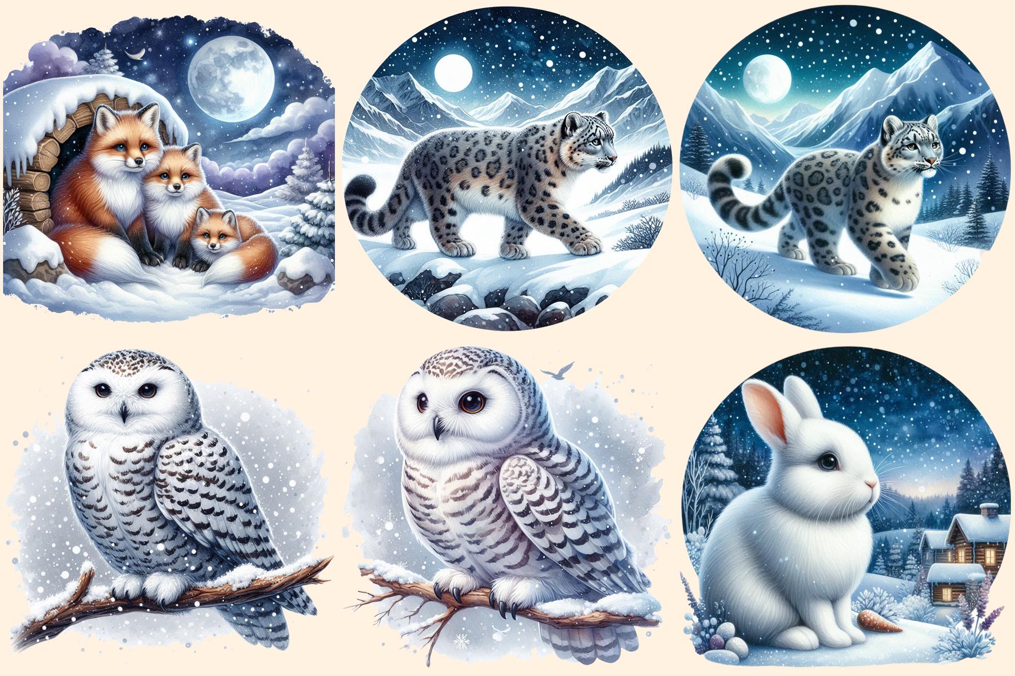 Winter Animals PNG Clipart – Arctic Wildlife Graphics (digital Download ...