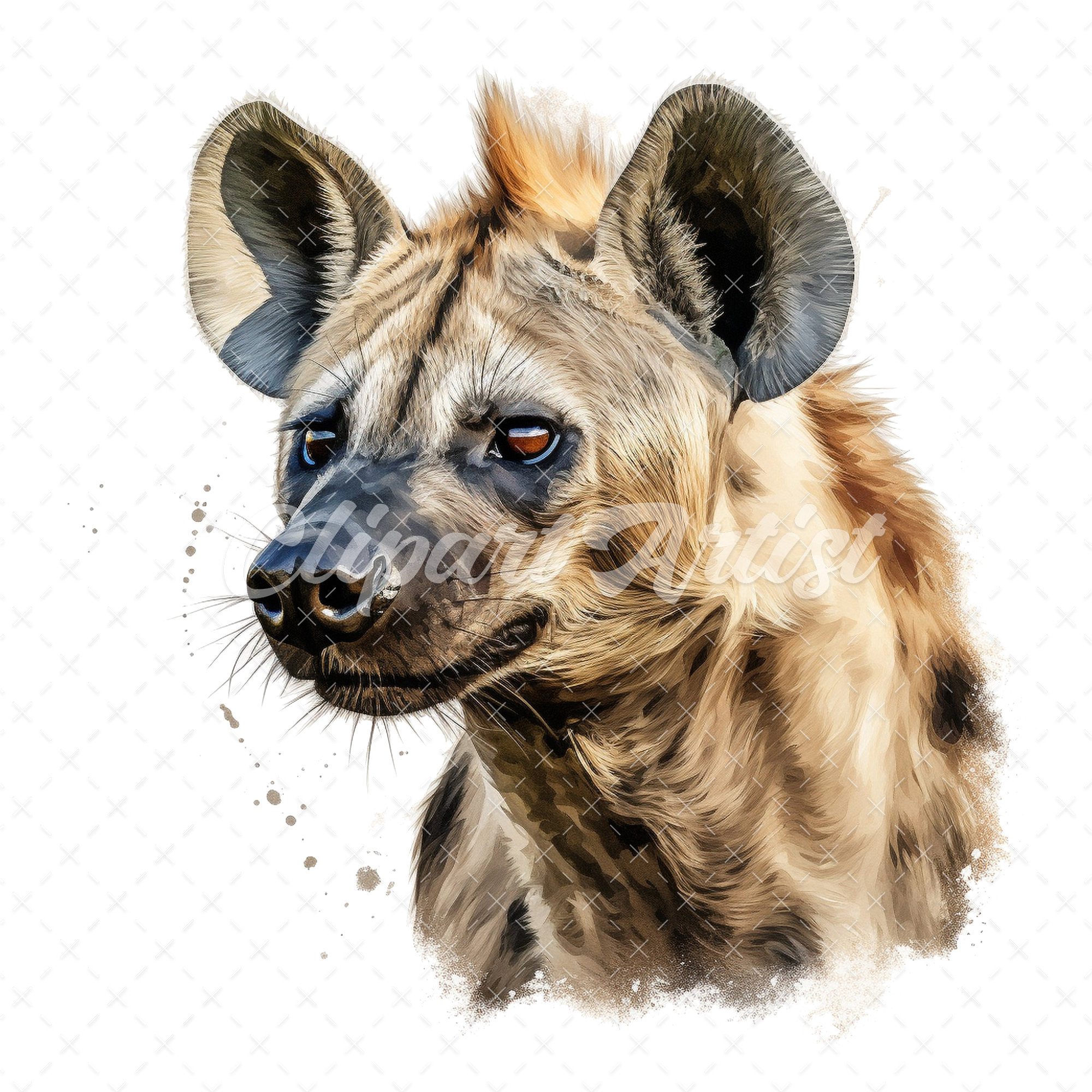 20 High-quality Hyena Clipart - Hyena Digital Watercolor JPG Instant ...