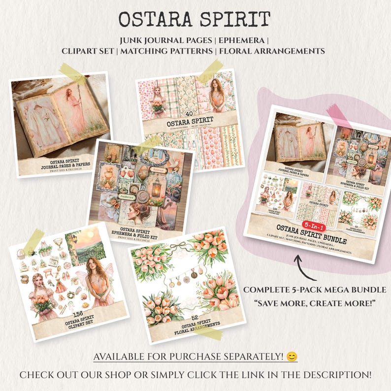 Ostara Spirit Ephemera Folio Kit – Pagan Spring Equinox Goddess Ritual ...