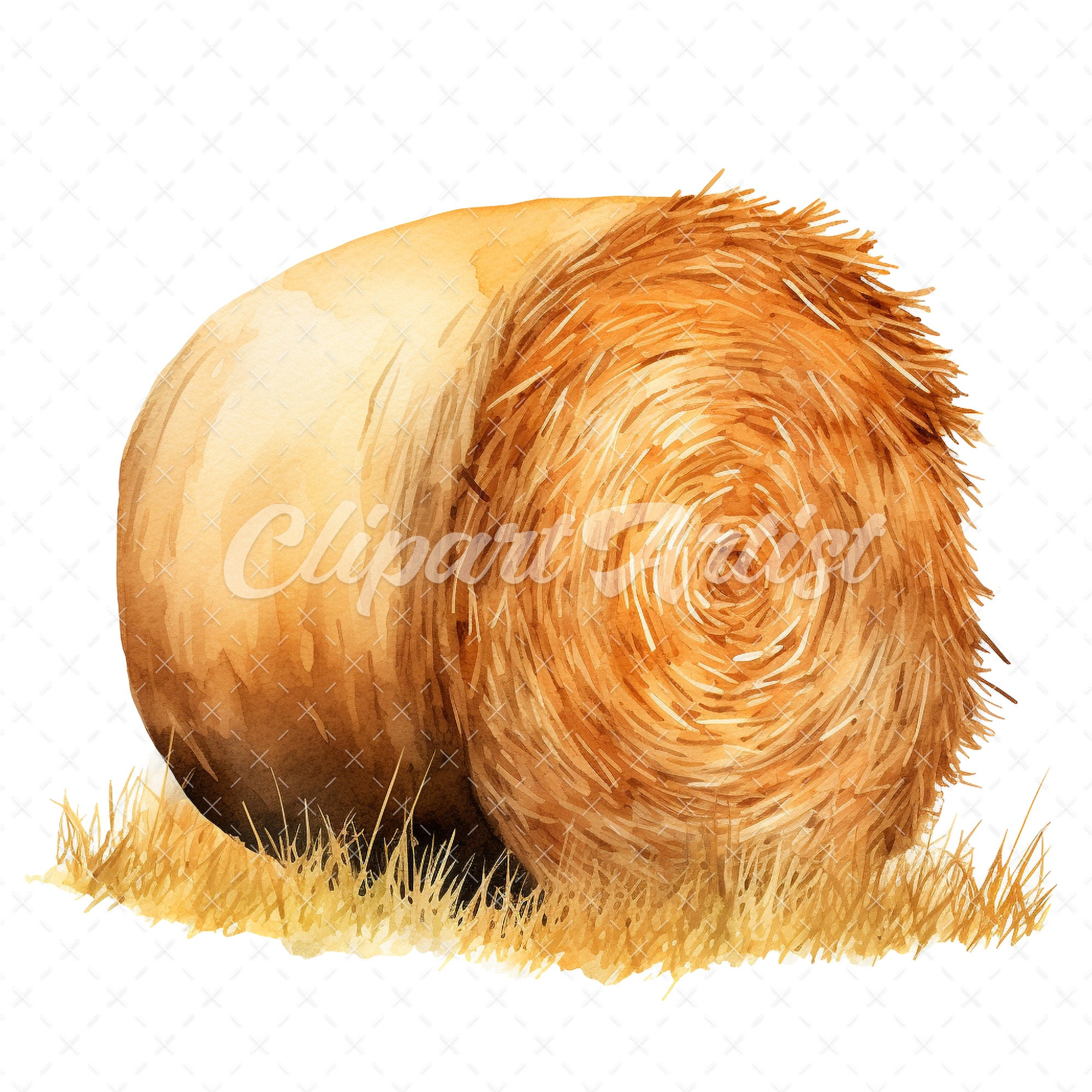 19 High-quality Hay Bale Clipart Hay Bale Digital Watercolor JPG ...