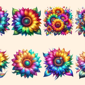 Rainbow Sunflowers PNG Clipart Collection - 34 PNG, Bright Floral ...