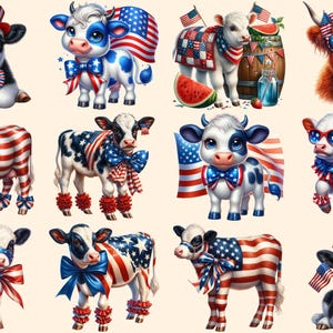 4th of July Cows PNG Clipart Collection - 55 PNG, American Pride Calf ...
