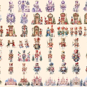 Nutcrackers Watercolor Clipart Bundle - 440+ Transparent PNG, Holiday ...
