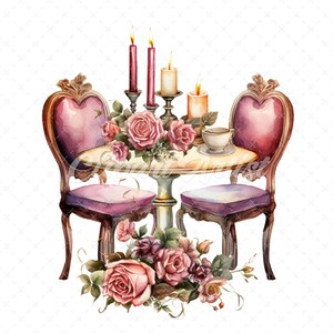 20 High-quality Romantic Tables Clipart - Romantic Tables Digital ...