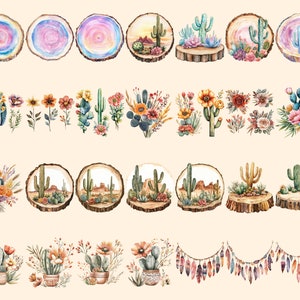Boho Western Watercolor Clipart Bundle – 240+ PNG Graphics (digital ...