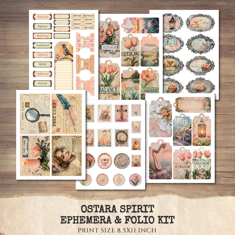 Ostara Spirit Ephemera Folio Kit – Pagan Spring Equinox Goddess Ritual ...
