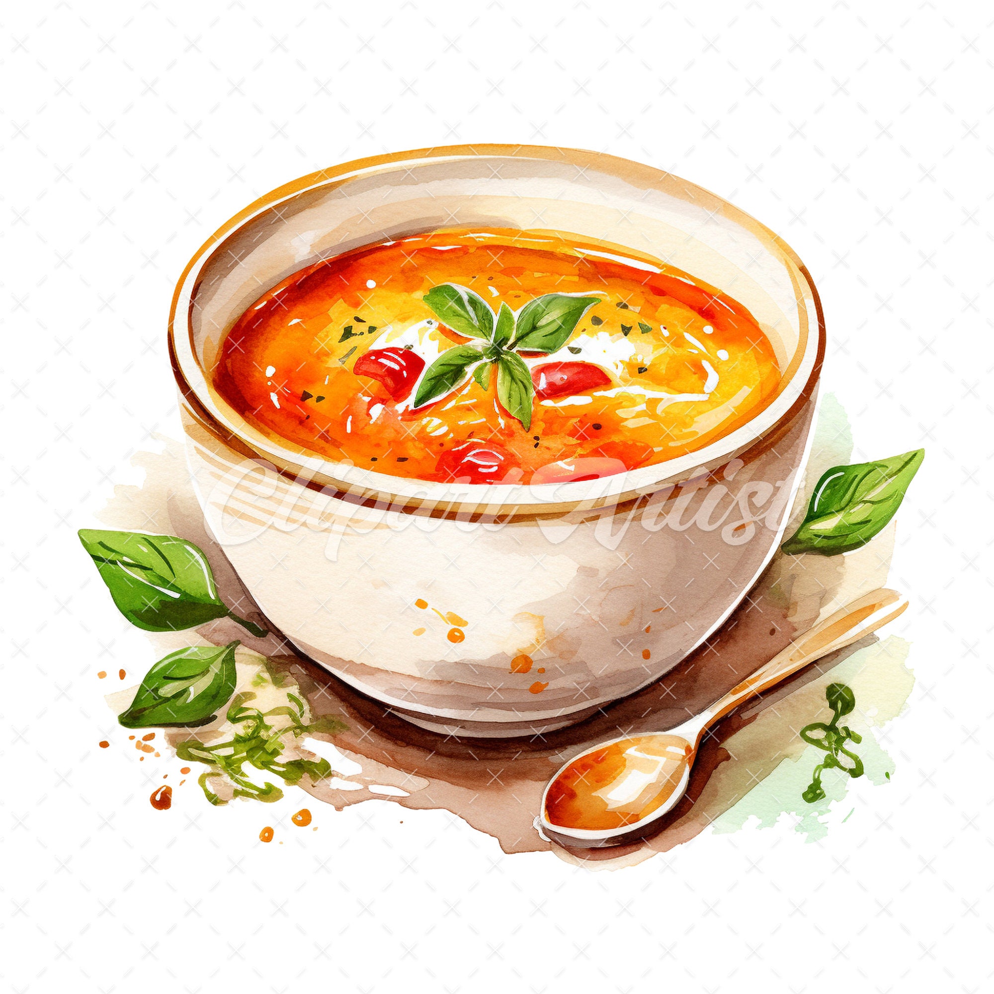 20 High-quality Soup Clipart Soup Digital Watercolor JPG Instant ...