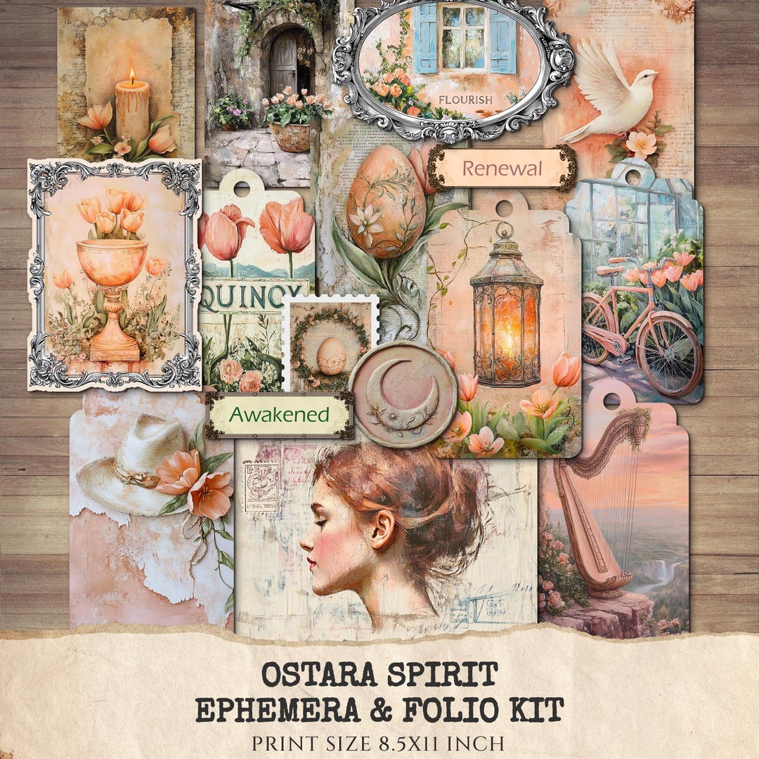 Ostara Spirit Ephemera Folio Kit – Pagan Spring Equinox Goddess Ritual ...