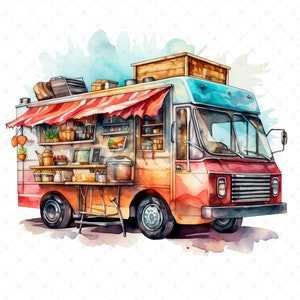 Food Truck Watercolor Clipart – Commercial Use (digital Download) - Etsy