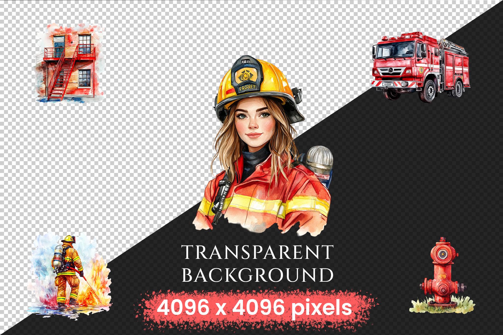 Firefighters Watercolor Clipart Bundle – 665+ PNG Images (digital ...