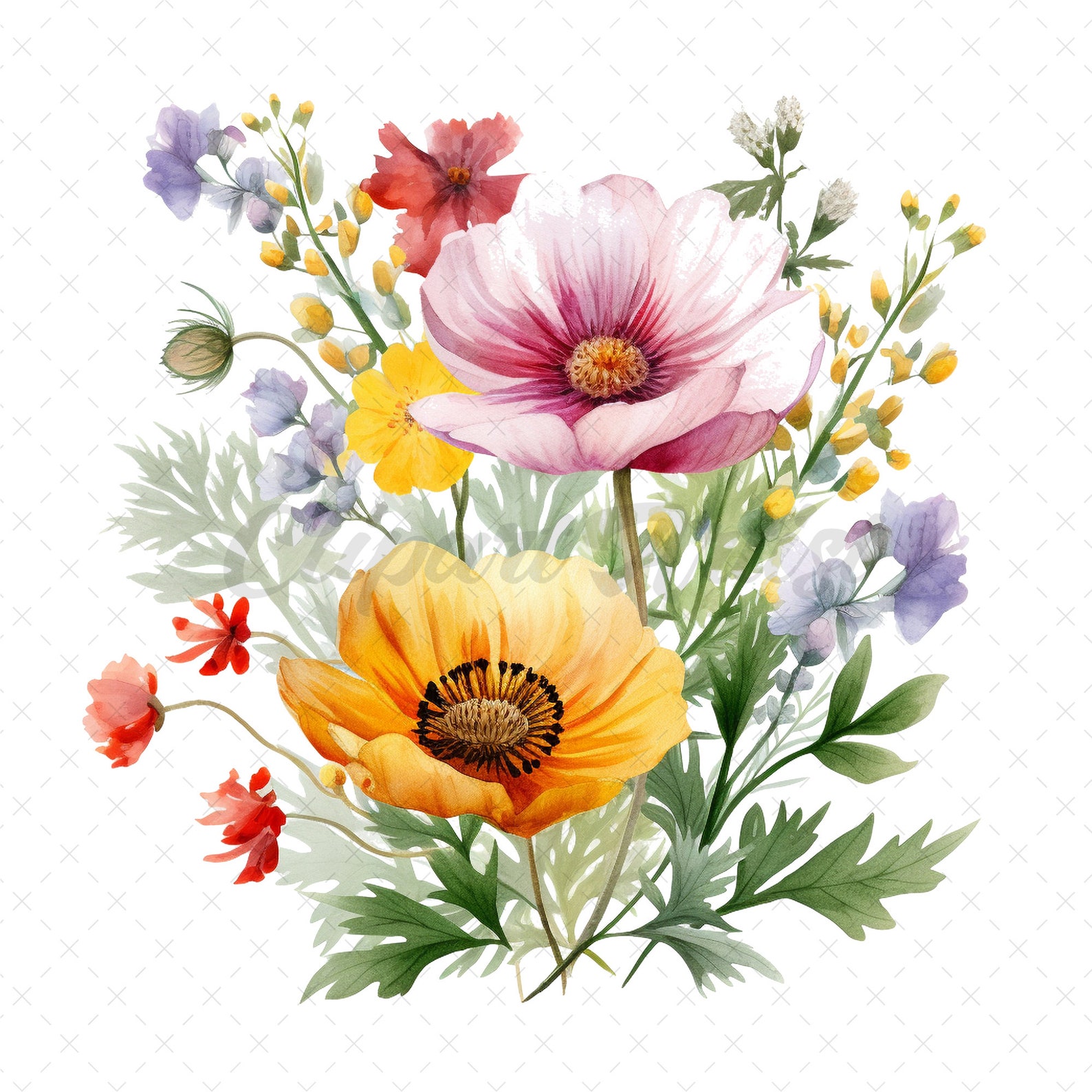 20 High-quality Meadow Flowers Clipart Meadow Flowers Digital ...