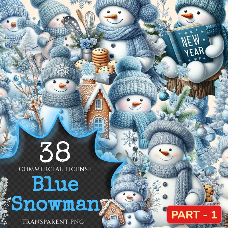 Blue Snowman - Etsy