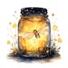 Firefly Jar Watercolor Clipart – Glowing Insect Illustration (digital ...