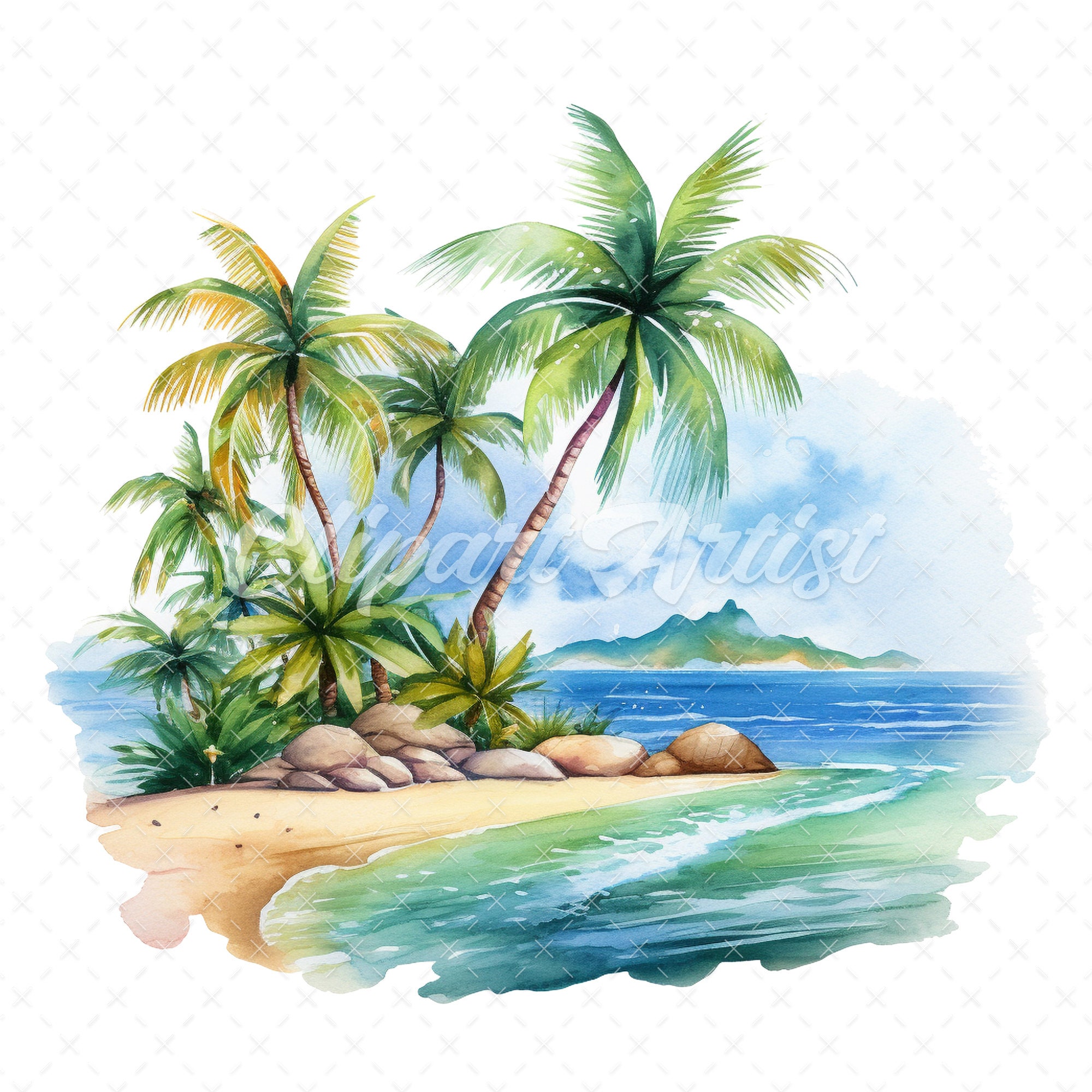 20 High-quality Tropical Beach Clipart - Tropical Beach Digital ...