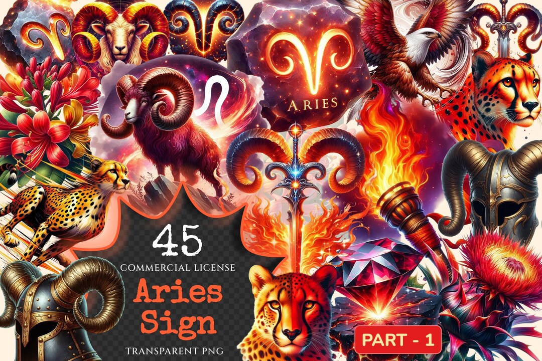 Aries Sign Clipart – 45 PNG Astrology Graphics (digital Download) - Etsy