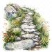 Watercolor Rocky Path Clipart – Scenic Landscape Art (digital Download ...