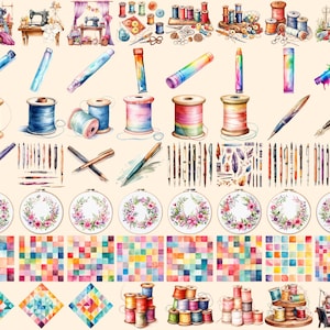 Artist Supplies Watercolor Clipart Bundle - 465+ Transparent PNG, Art ...