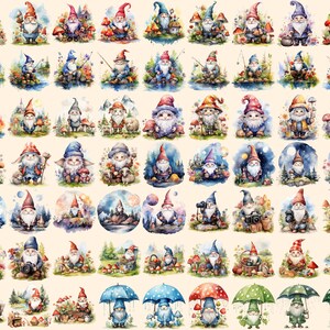 Gnomes Watercolor Clipart Bundle - 520+ Transparent PNG, Enchanted ...