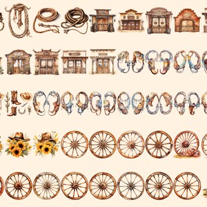 Western Watercolor Clipart Bundle - 370+ Transparent PNG, Texas Cowboy ...