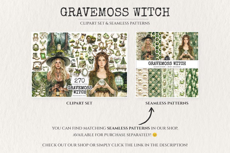 Watercolor Witch Clipart Set – Mystic Forest Graphics (digital Download ...