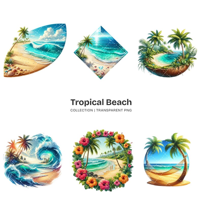 Tropical Beach PNG Clipart Collection – Seaside Summer Graphics (57 PNG ...