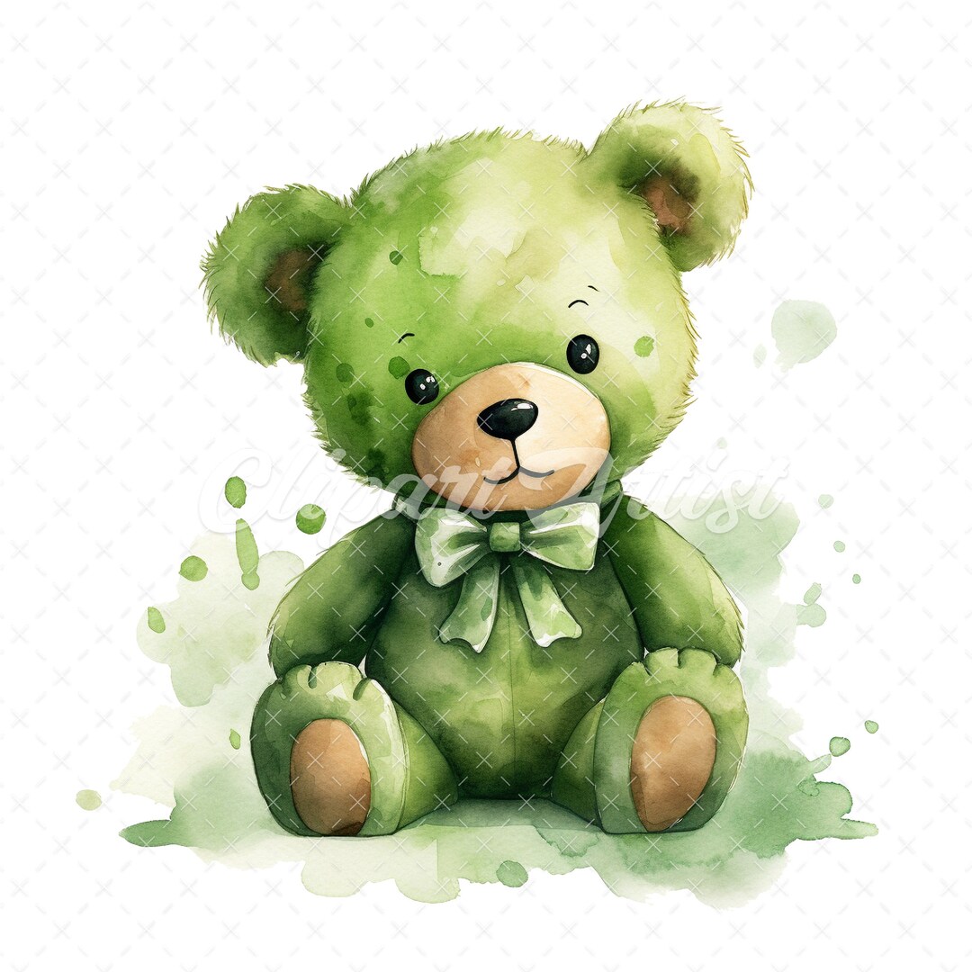 20 High-quality Green Teddy Bear Clipart Green Teddy Bear Digital ...