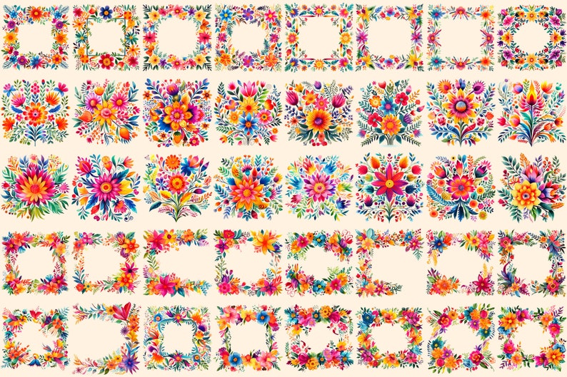 Mexican Watercolor Clipart Bundle – Otomi PNG Images (digital Download ...