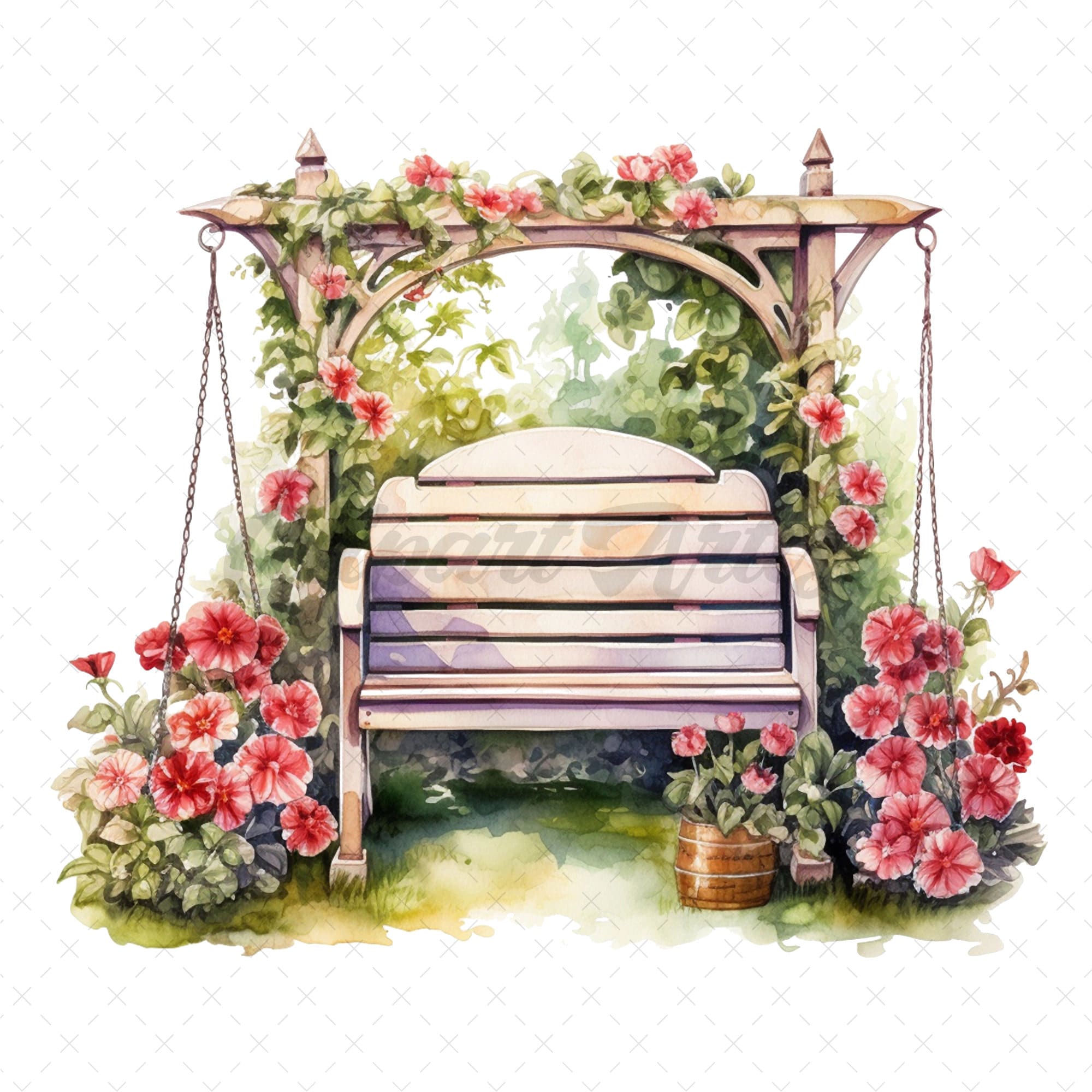 19 High-quality Garden Benches Clipart Garden Royal Benches Digital ...