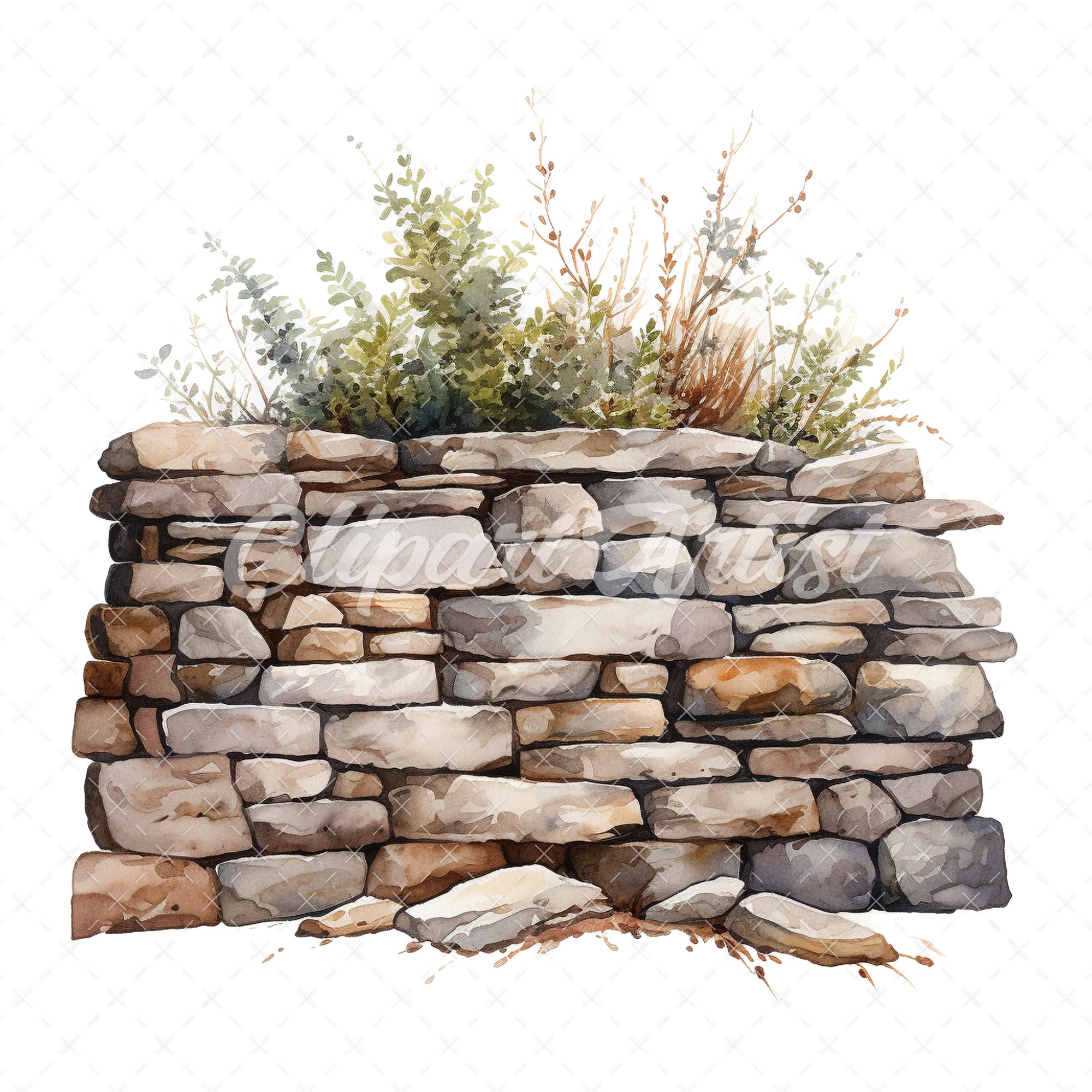 20 High-quality Rustic Stone Wall Clipart Rustic Stone Wall Digital ...