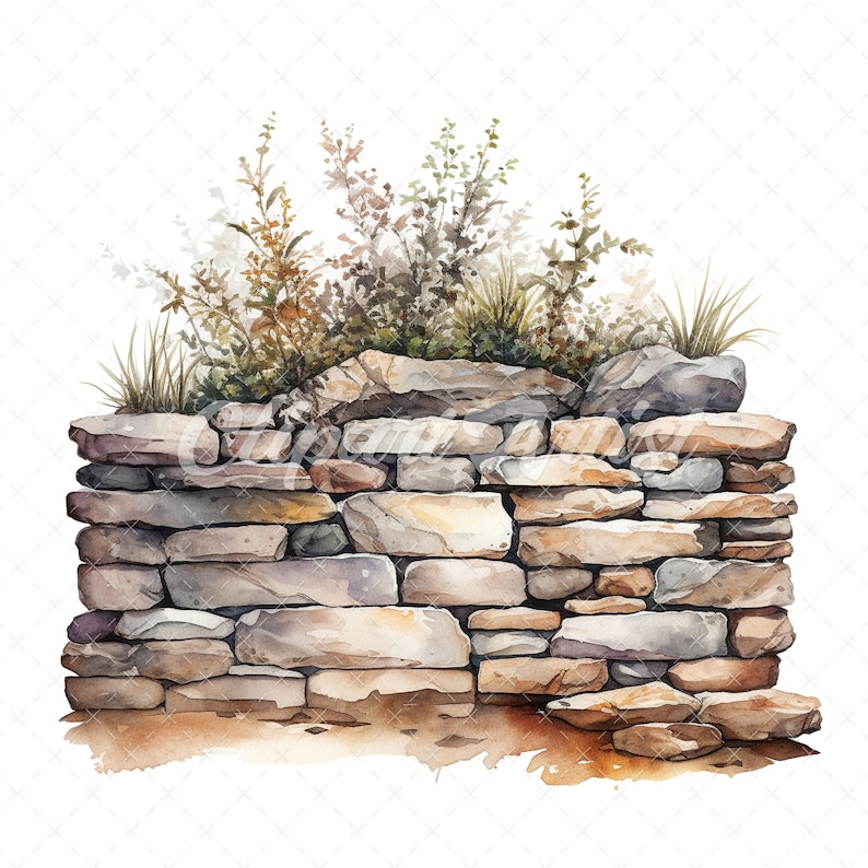 Rustic Stone Wall Clipart – Watercolor Textures (digital Download) - Etsy