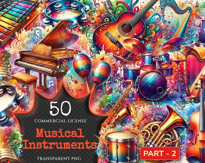 Musical Band Instruments Graphics Sheet, Antique Catalog Art Paper ...