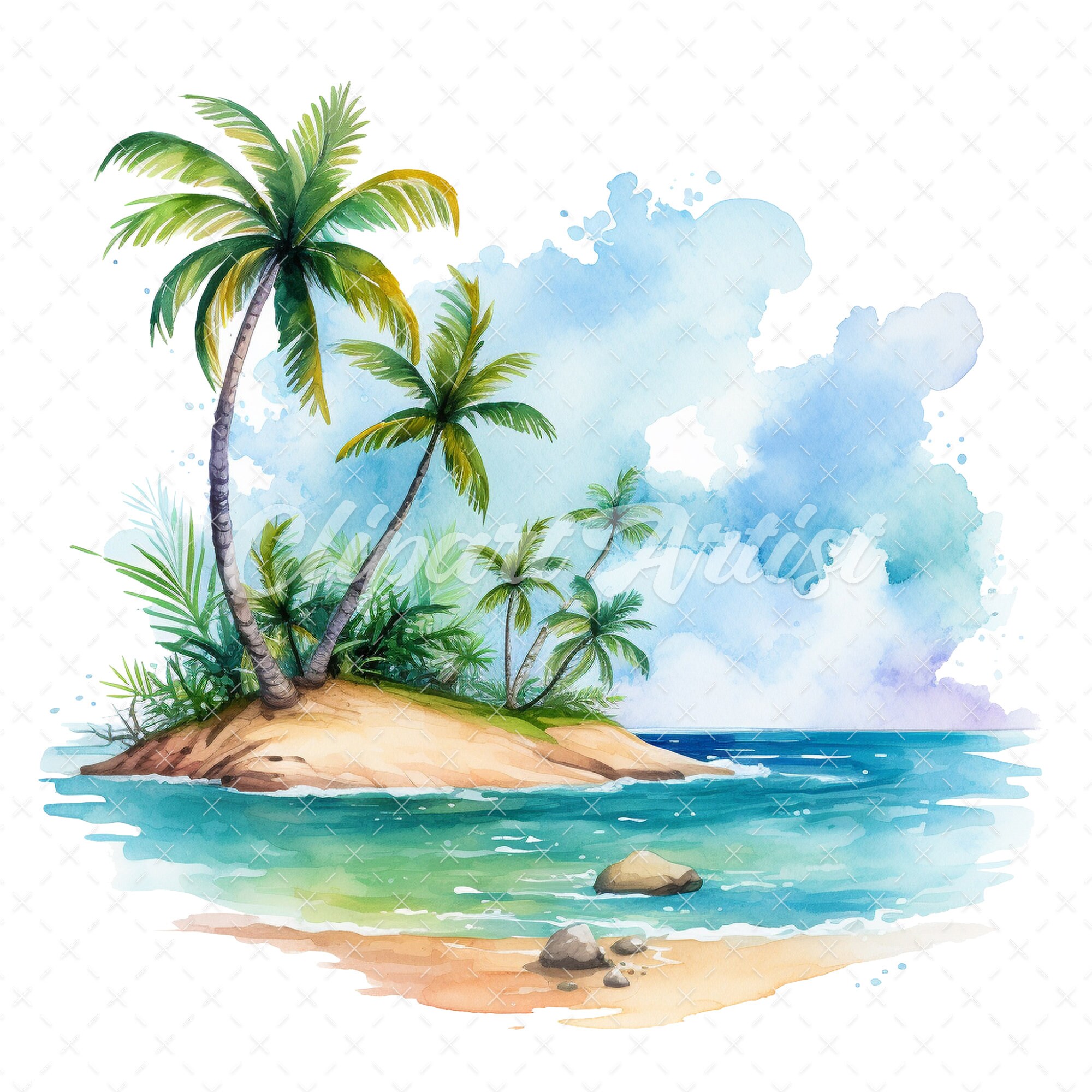 20 High-quality Tropical Beach Clipart Tropical Beach Digital ...