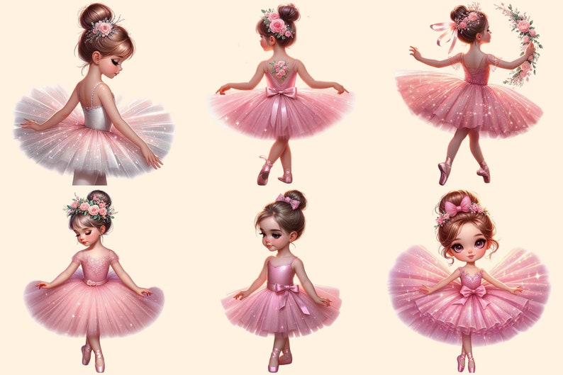 Ballerina Girls Clipart – Elegant Dance Illustrations, 31 PNG (digital ...