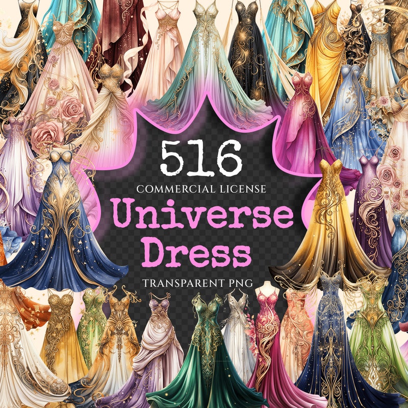 Fancy Dresses Clipart - Etsy