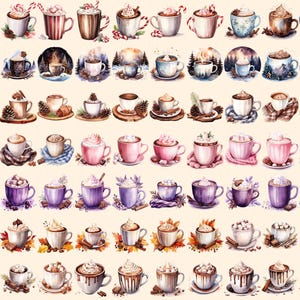 Hot Chocolate Watercolor Clipart Bundle - 560+ Transparent PNG ...