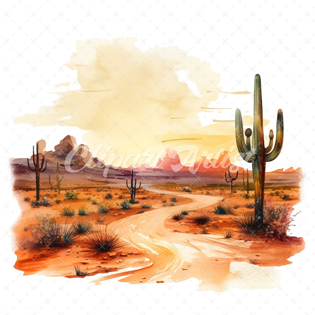 20 High-quality Desert Clipart Desert Digital Watercolor JPG Instant ...
