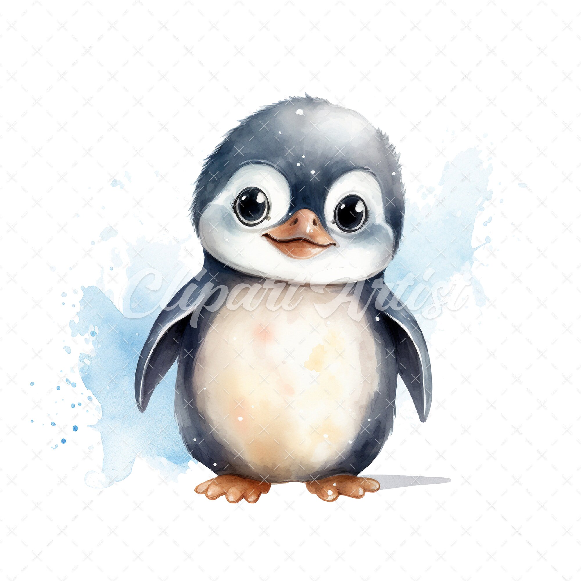 20 High-quality Baby Penguin Clipart Baby Penguin Digital Watercolor ...