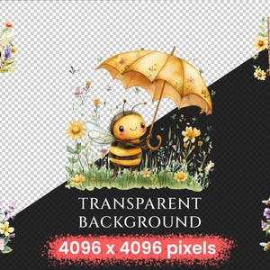 Watercolor Honey Bee Clipart Bundle – 440+ PNG Graphics (digital ...