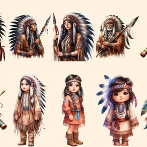 Native American Clipart – 52 PNG Cultural Illustrations (digital ...