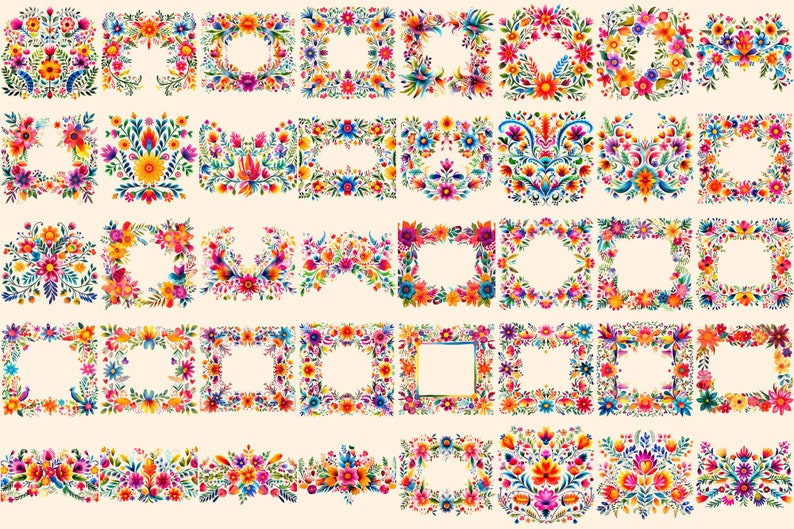 Mexican Watercolor Clipart Bundle – Otomi PNG Images (digital Download ...