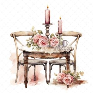 20 High-quality Romantic Tables Clipart - Romantic Tables Digital ...
