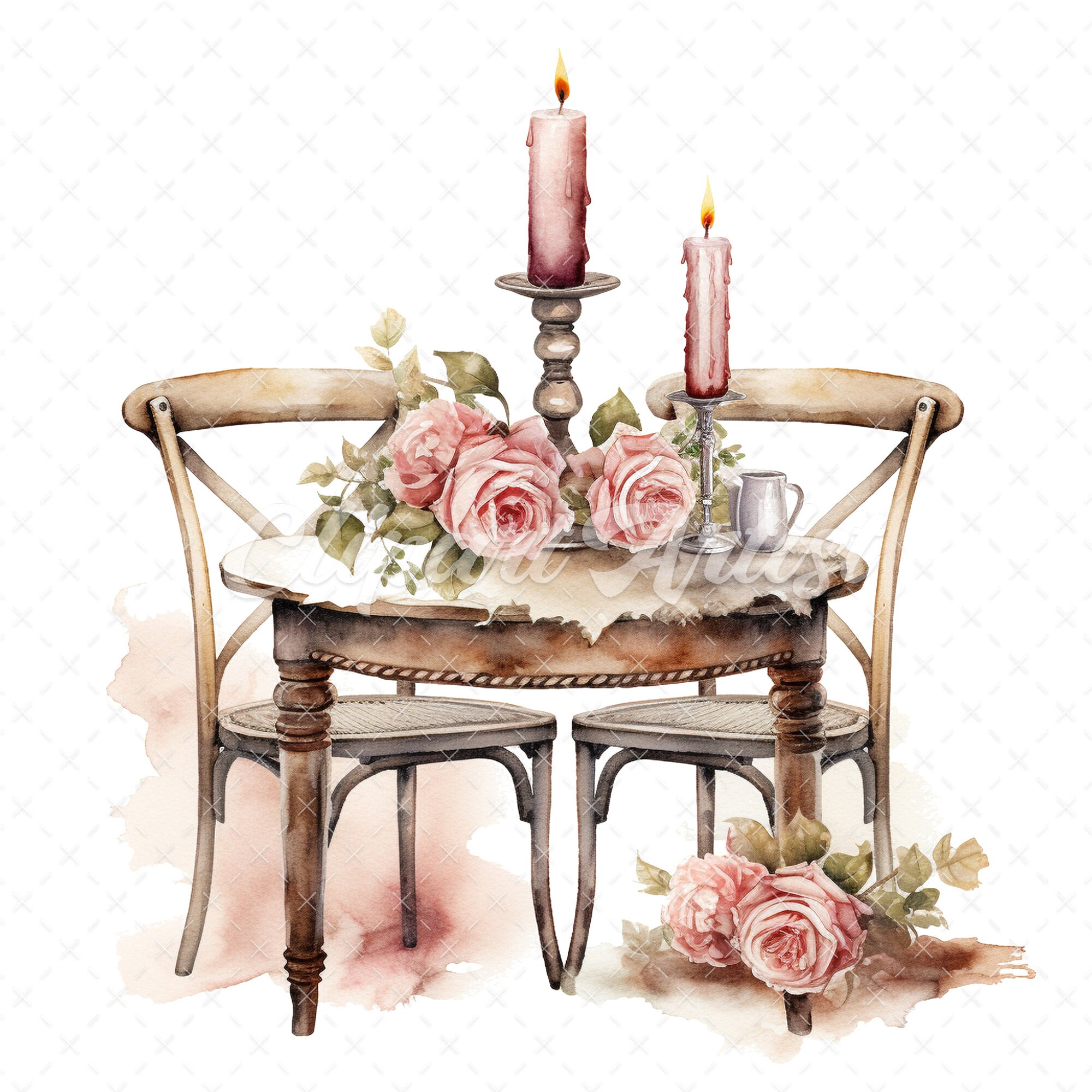 20 High-quality Romantic Tables Clipart - Romantic Tables Digital ...