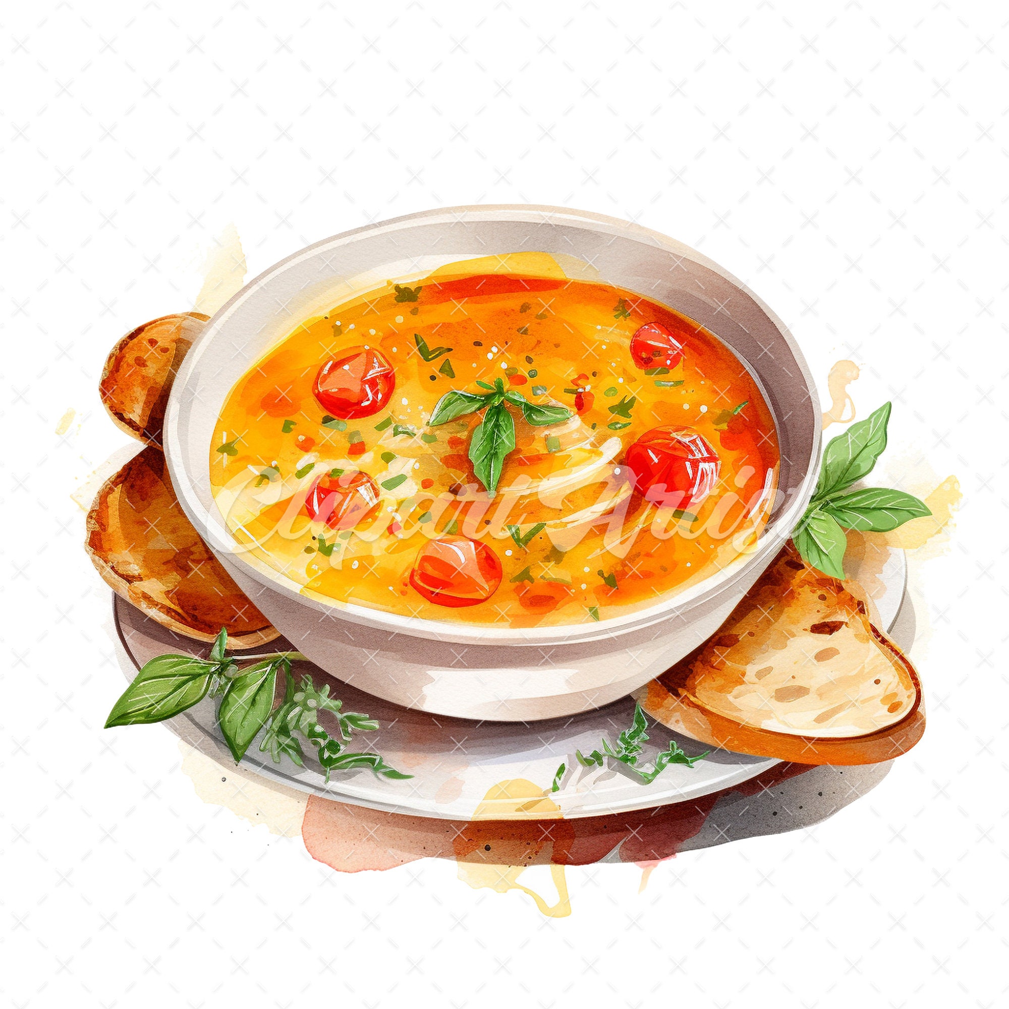 20 High-quality Soup Clipart Soup Digital Watercolor JPG Instant ...
