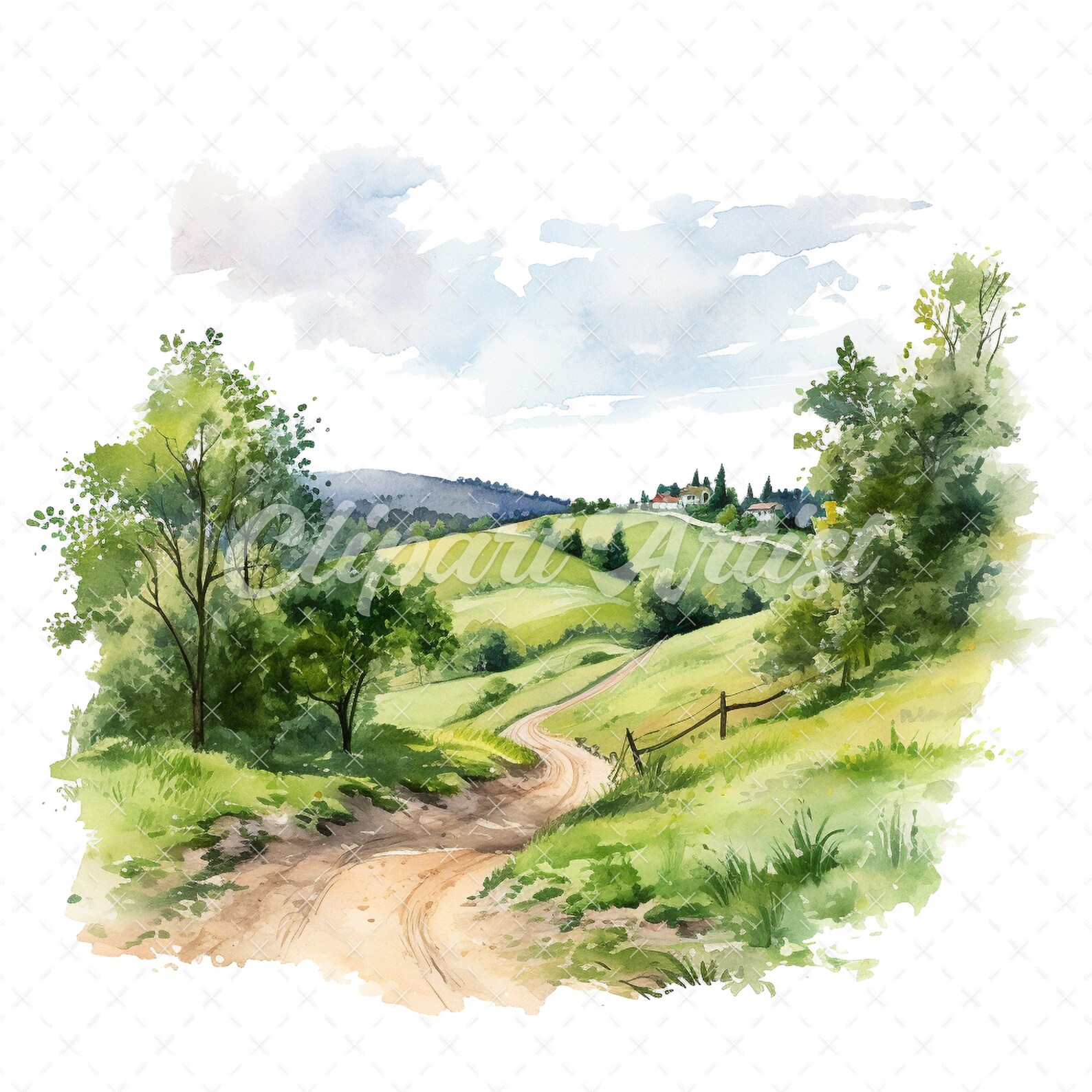 19 High-quality Hill Road Clipart Hill Road Digital Watercolor JPG ...