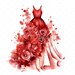 Red Dress Watercolor Clipart – Fashion Illustration (digital Download ...