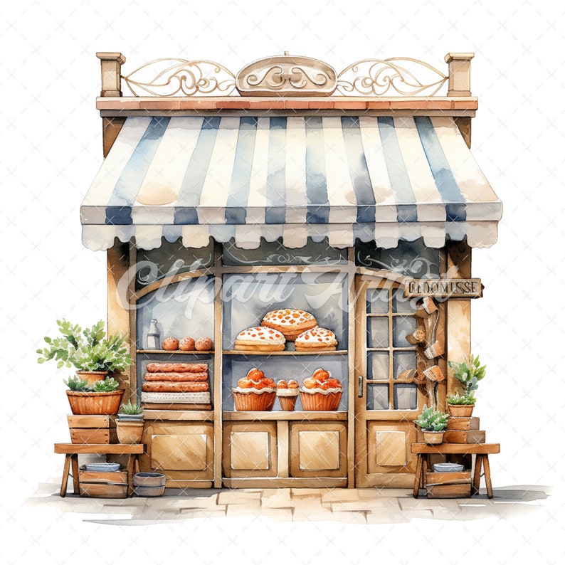 20 High-quality Bakery Storefronts Clipart Storefronts Digital ...