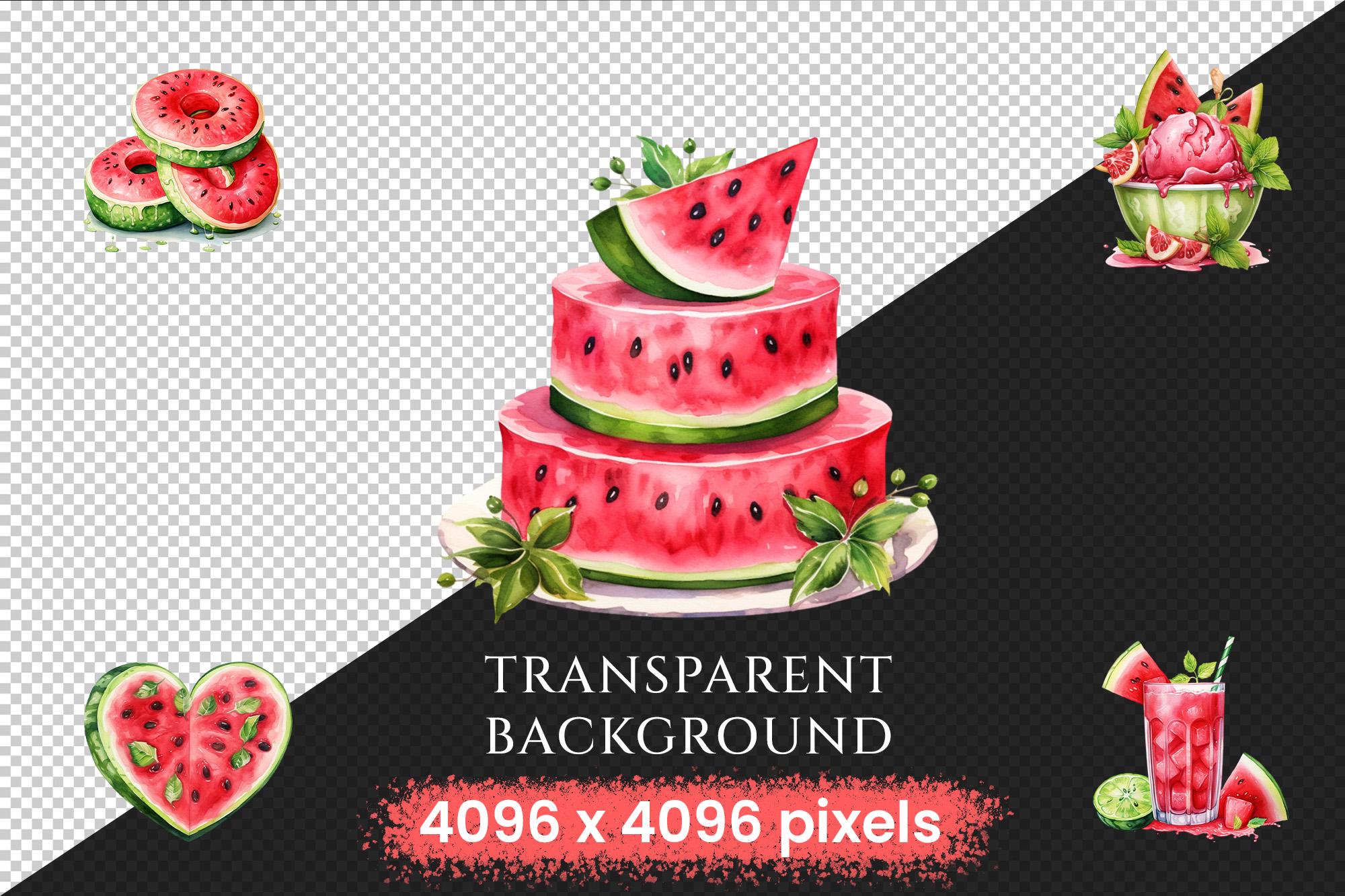 Watermelon Clipart Bundle – 190+ PNG Watercolor Summer Images (digital ...